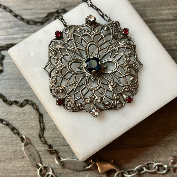 Sabika | Jewelry | Sabika Filigree Pendant Necklace With Blue Red White ...